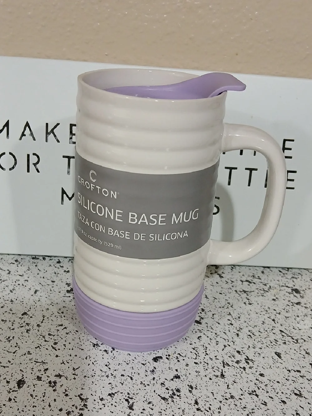 Aldi | Dining | Crofton Silicone Base Mug In Lavender And White | Poshmark